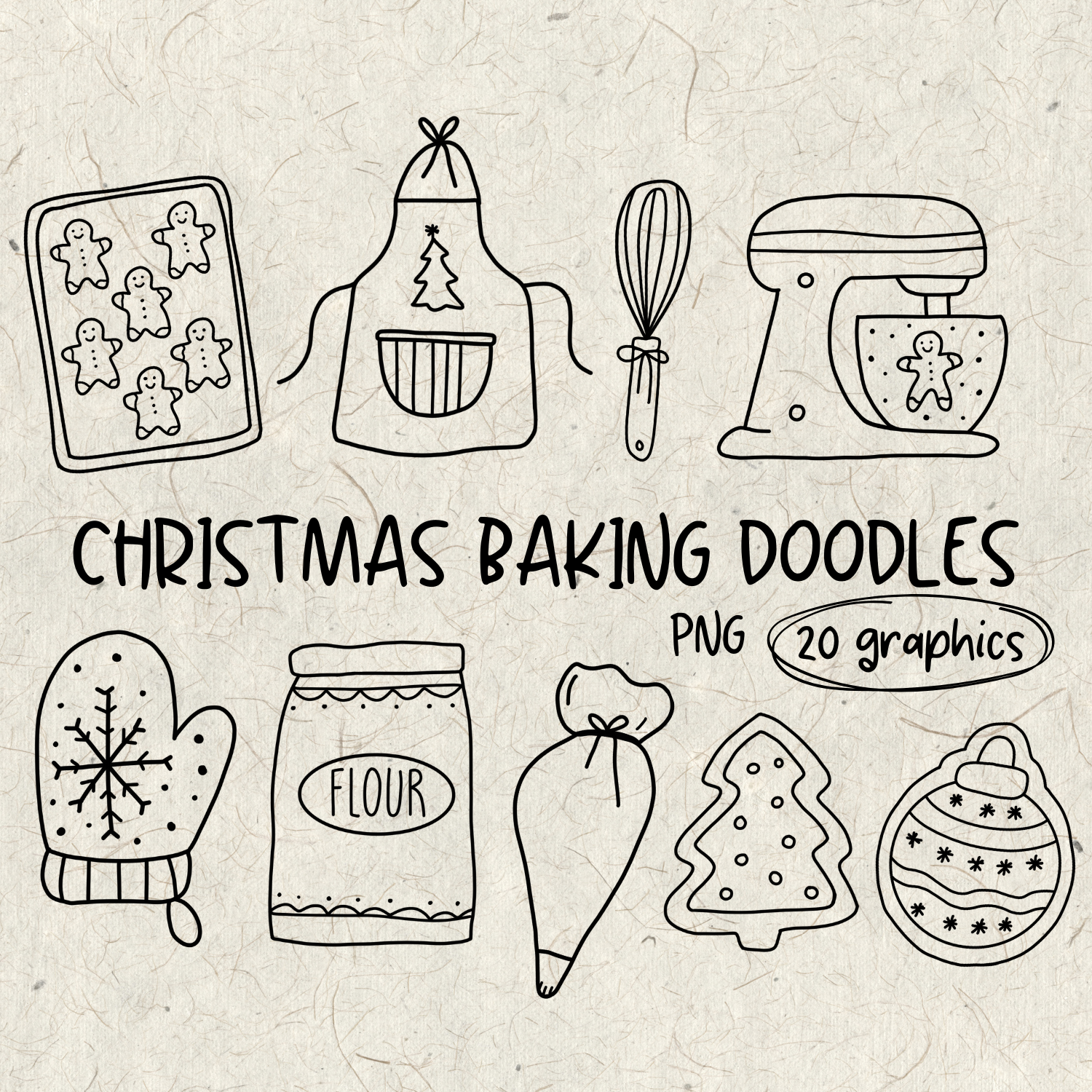 Christmas Baking Doodles PNG – Meg Ann Co.