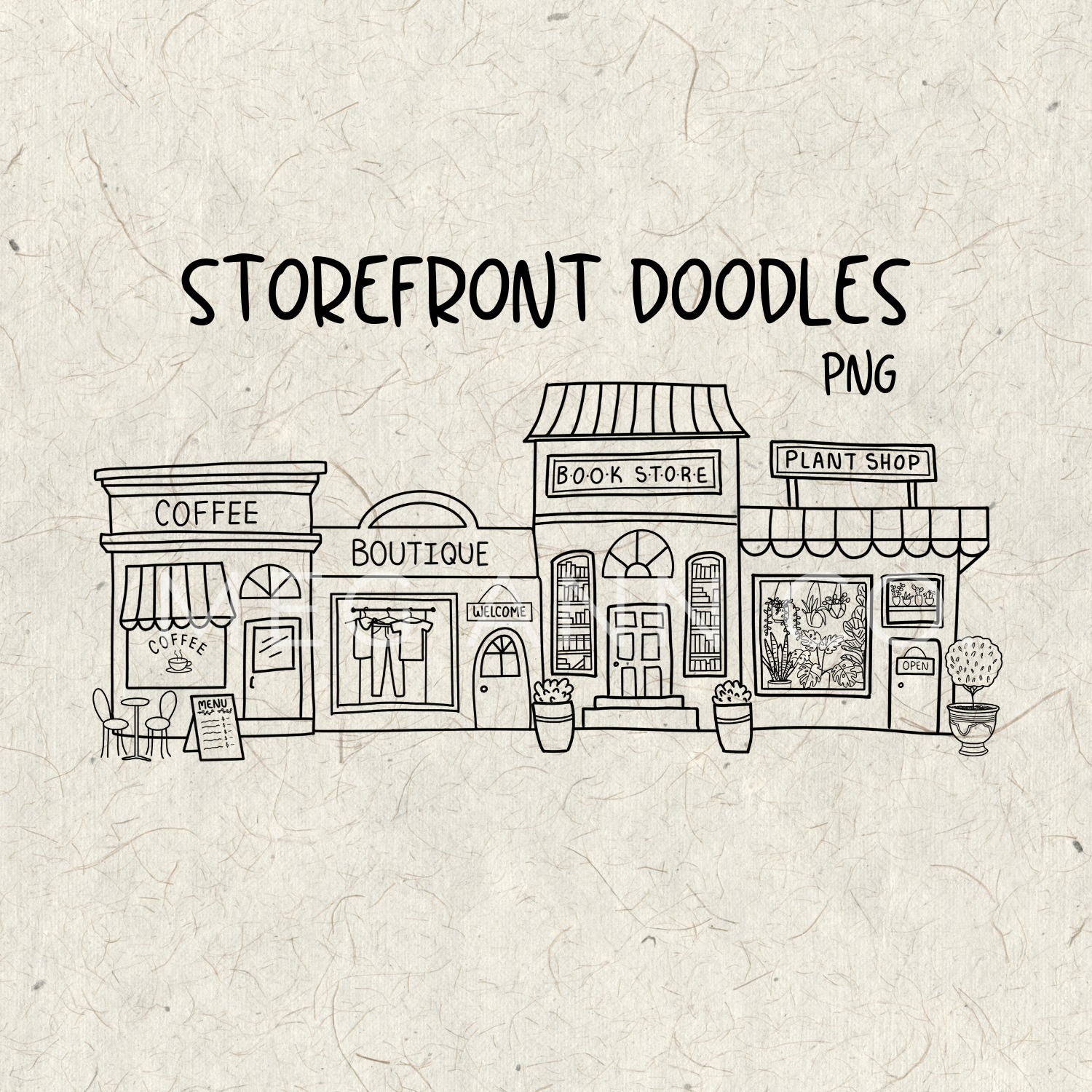 Storefront Doodles PNG – Meg Ann Co.
